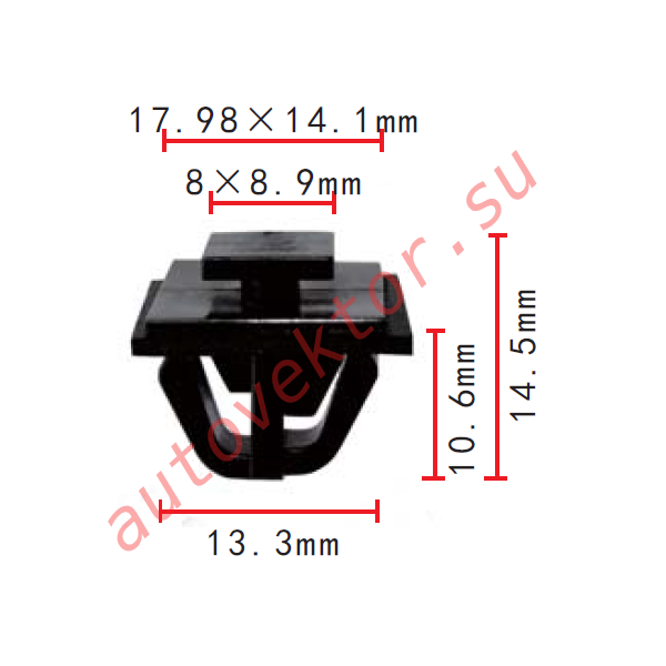 Купить KIA / Hyundai 87756-38000 клипса 13.3x10.6x18mm, цена. Стоимость ...