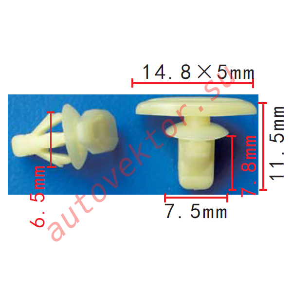 Купить Honda 91568-TR0-003 Клипса 6.5x7.8x14.8mm, цена. Стоимость и ...