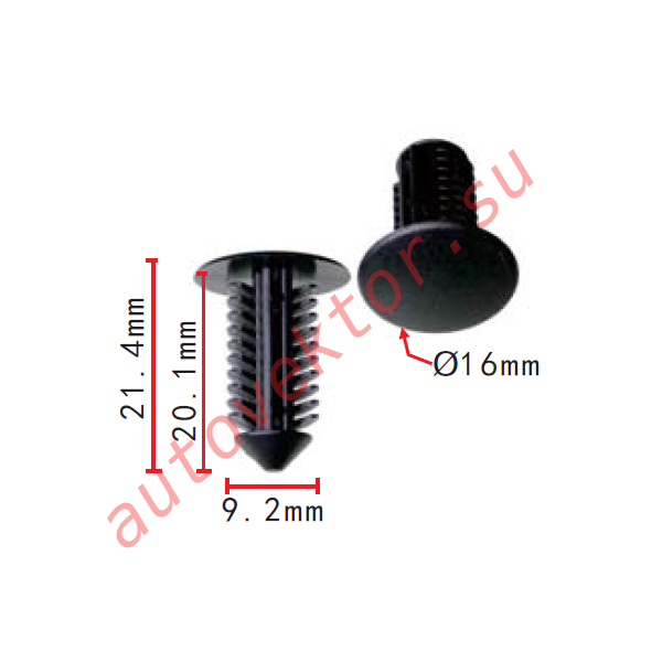 Купить Renault 7703077153, 7703077356 Клипса 9.2x20.1x16mm, цена ...