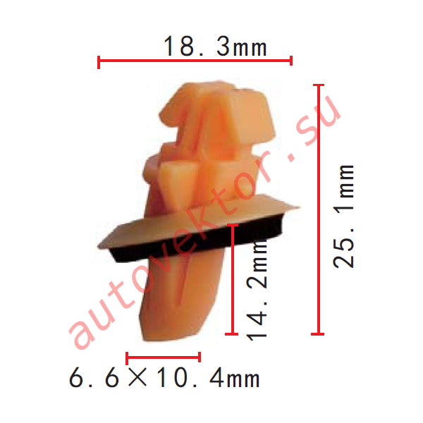 Купить TOYOTA 75394-60030 клипса 10.4x14.2x18.3mm, цена. Стоимость и ...